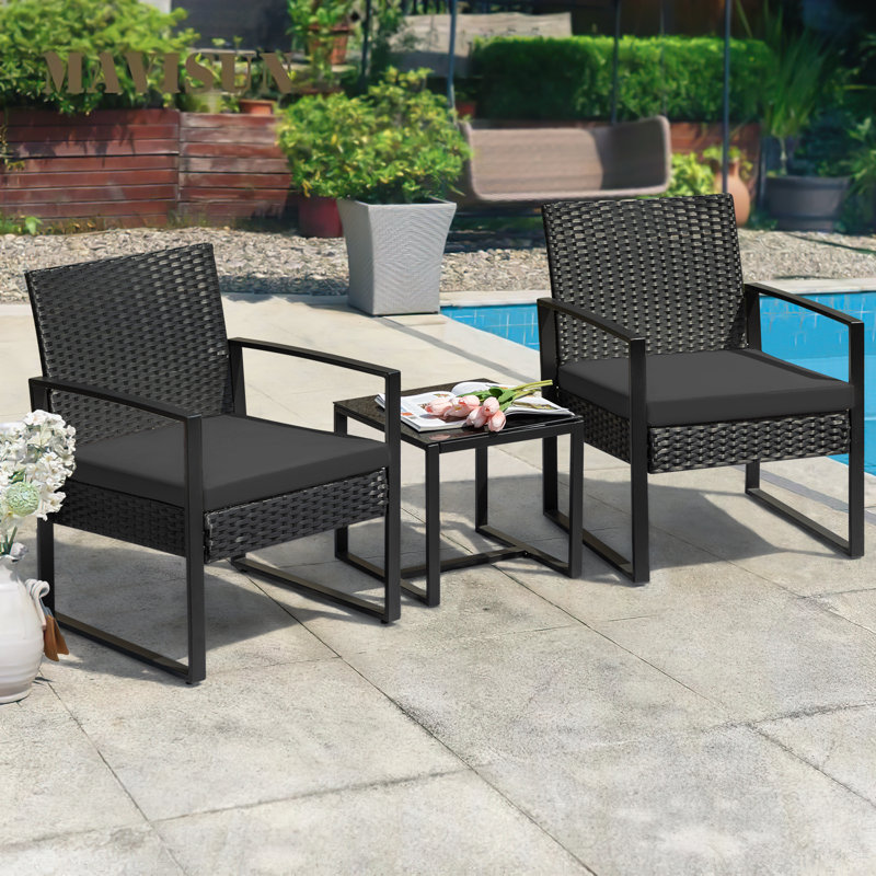 Ebern Designs Moncure 3 Piece Seating Group with Cushions & Reviews ...